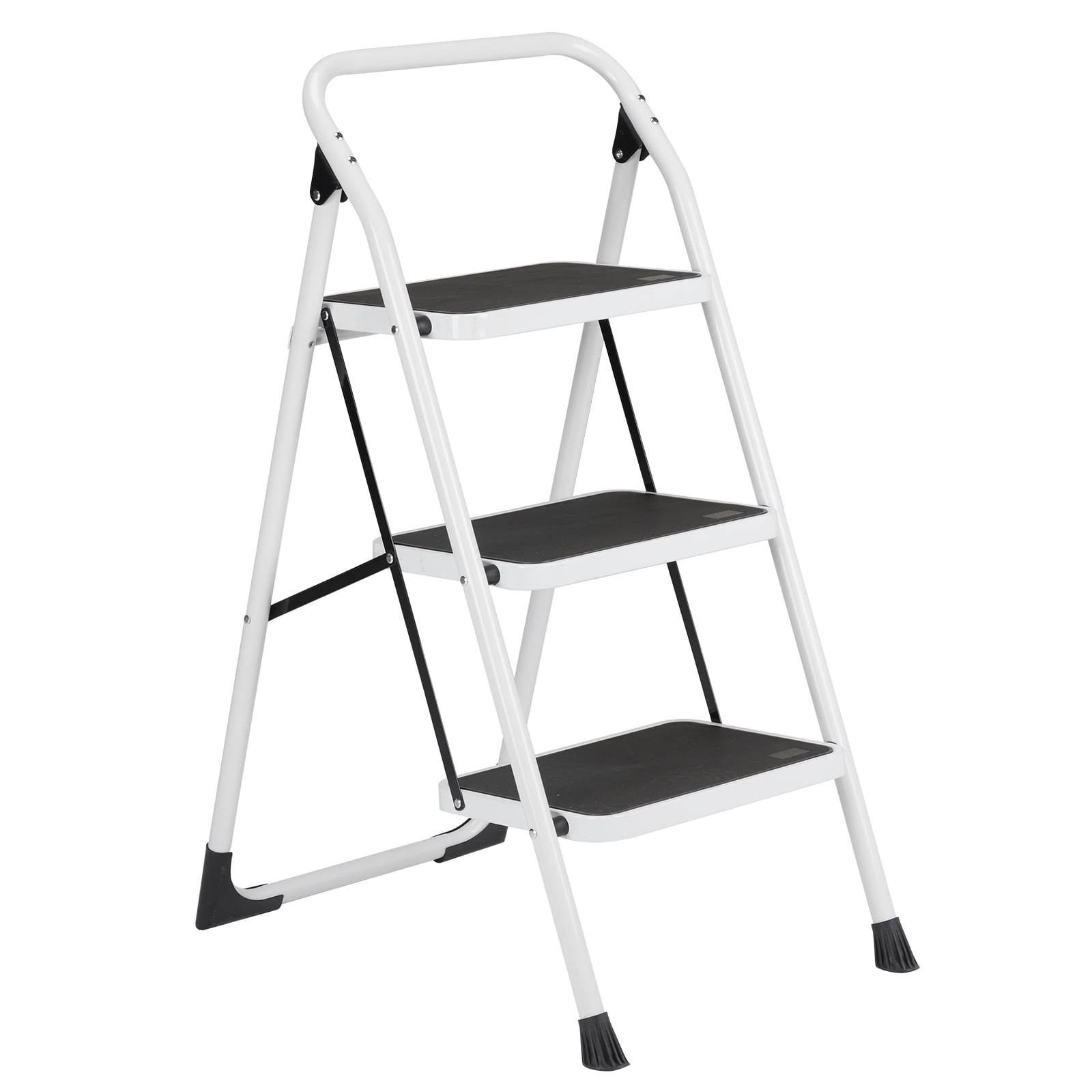 IVV 3 Steps Iron Ladder, Portable Steel Step Stool, Short Handrail ...