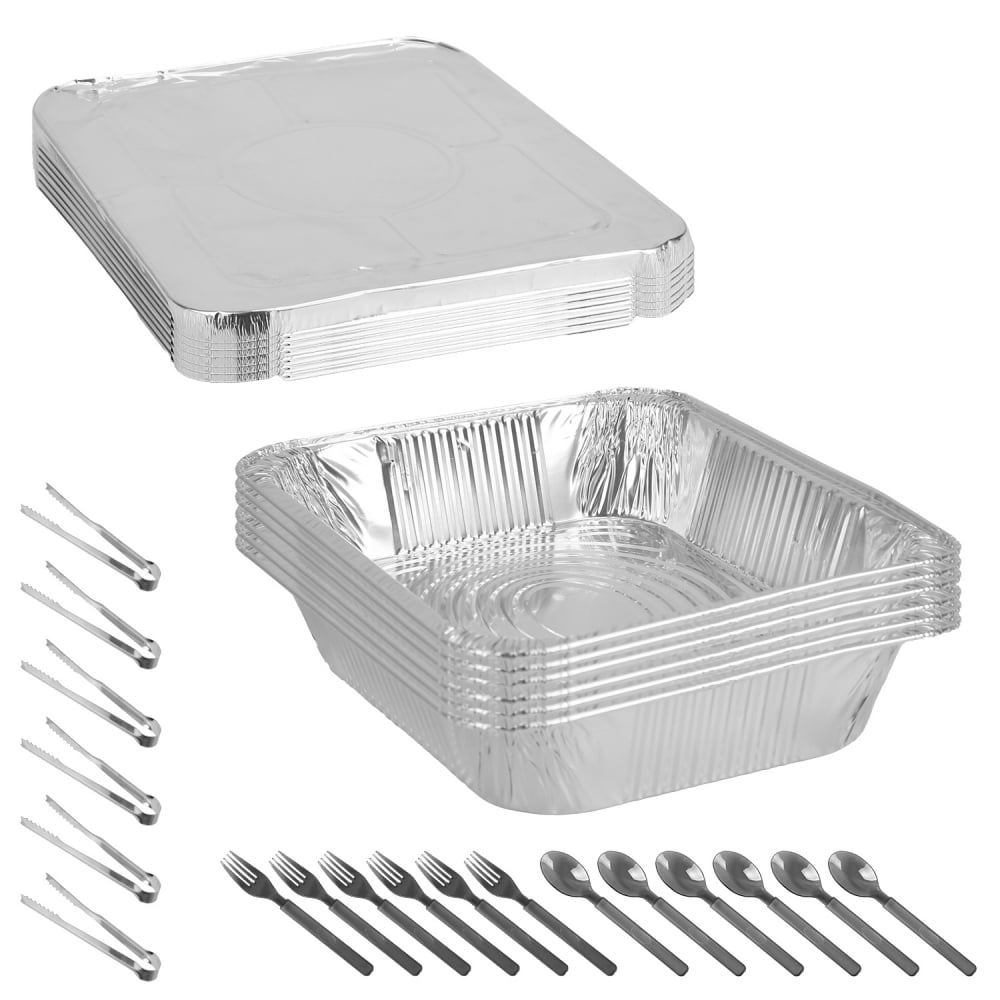 IVV 36-Pcs Disposable Chafing Buffet Set with Stands, Covers and ...