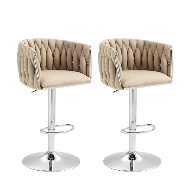 IVV 360° Swivel Barstools Set of 2, Adjustable Counter Height Bar ...