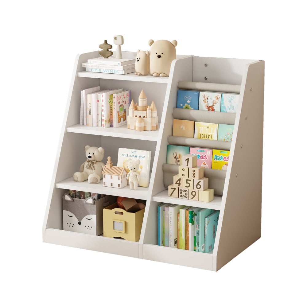 IVV 4 Tier Kids Wooden Bookshelf, Three Layer Sling Children Bookcase ...