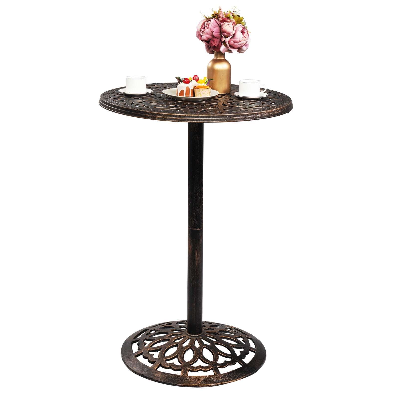 IVV 40-Inch H Cast Iron Bar Height Patio Table - 26-Inch Tabletop ...