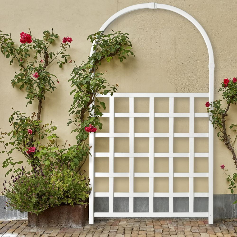 IVV 42"W x 75"H Garden Trellis, White Garden PVC Vine Sturdy Trellises ...
