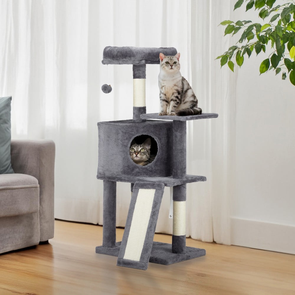 IVV 47in Cat Tree with Big Cat Condo, Indoor Cat Tower Activity Center ...