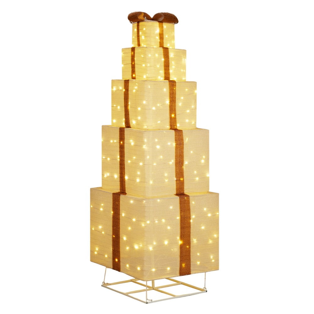 IVV 5.9ft Pre-lit Gift Box Tower, Christmas Decor Lighted Stackable ...