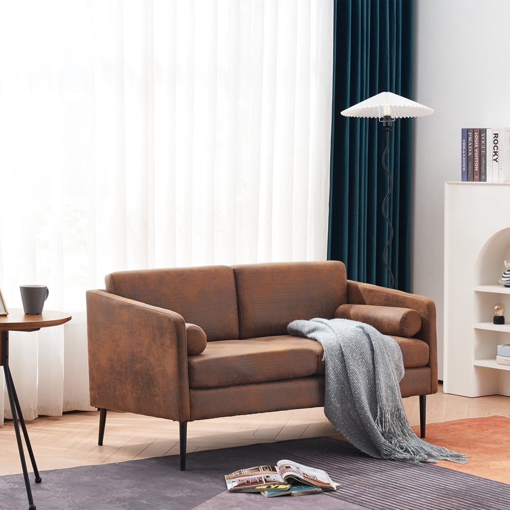 IVV 51.9" W Modern Loveseat Small Sofa Mini Room Couch Two-Seater Sofa ...