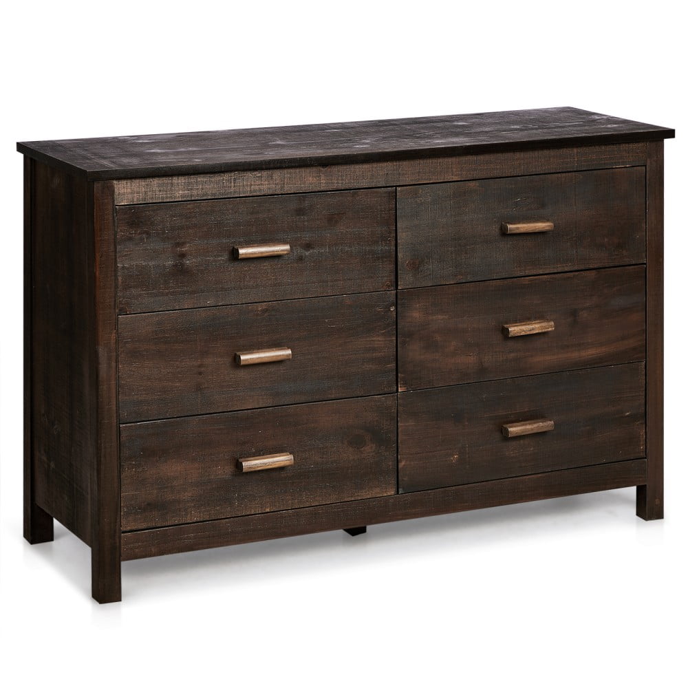 IVV 6-Drawer Double Dresser for Bedroom, Farmhouse Retro Wooden Chest ...
