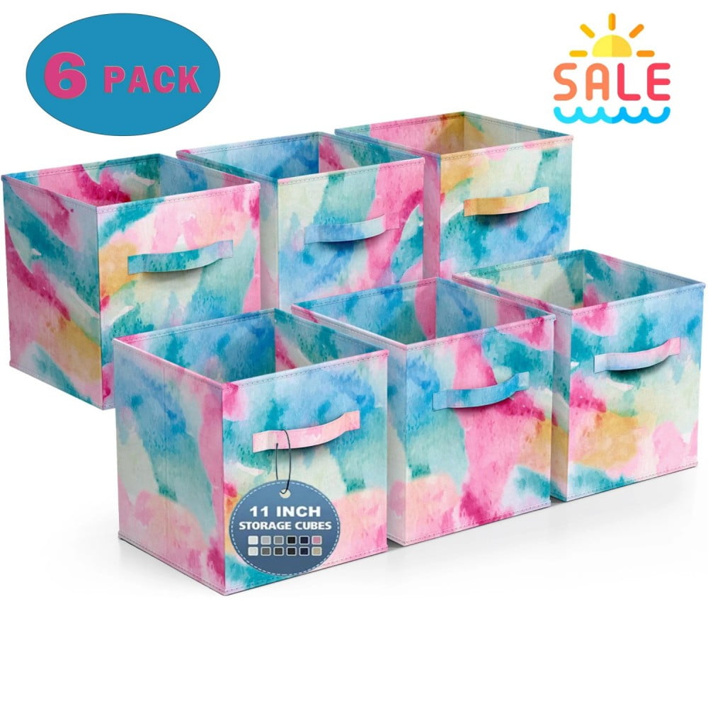 IVV 6 Pack Fabric Storage Cubes - Foldable Storage Bins for Organizing ...