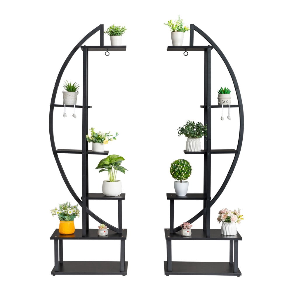 IVV 6 Tier Metal Plant Stands, Tall Half Moon Plant Stands Flower Pot ...