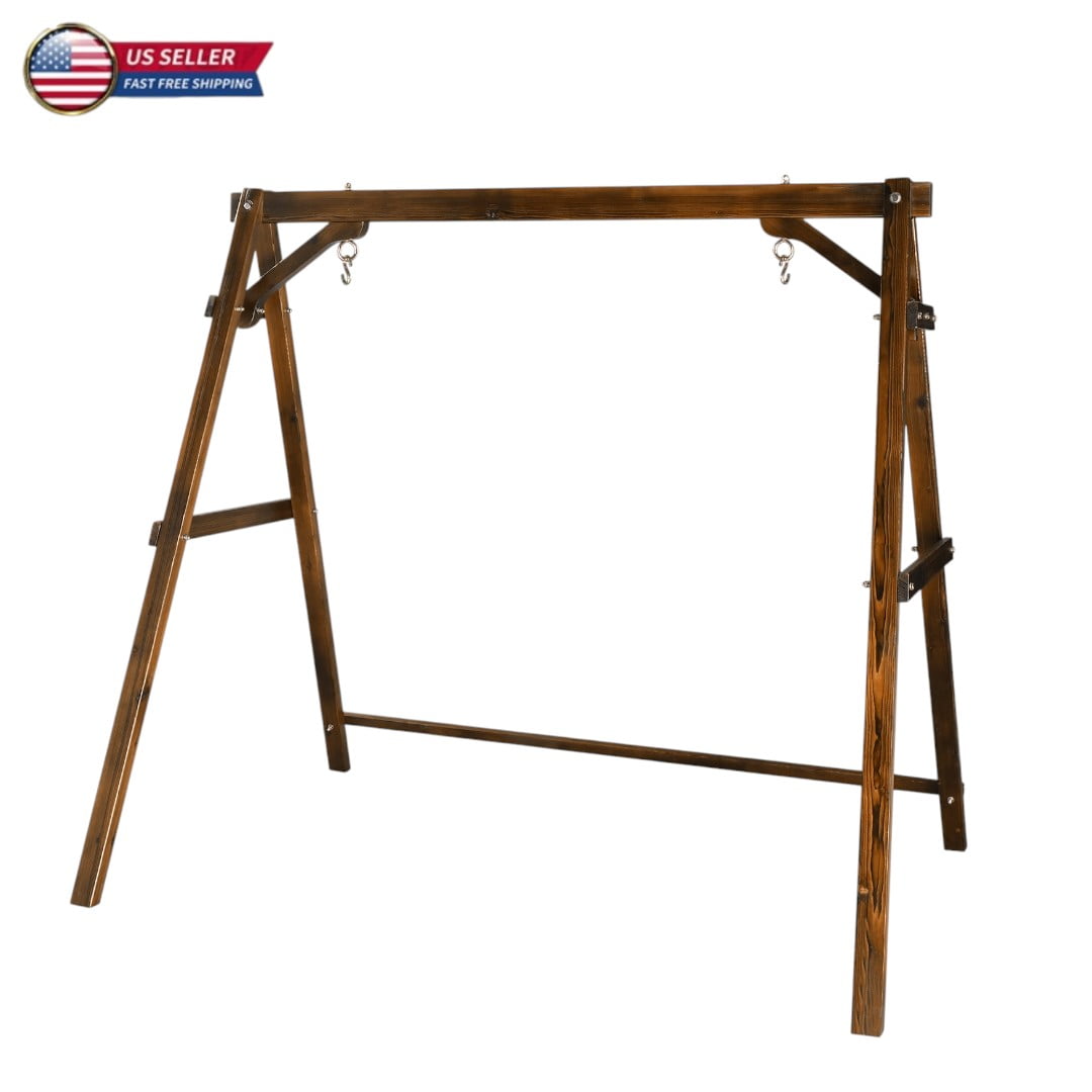 IVV 600lbs Porch Swing Frame, Heavy Duty A-Frame Wooden Swing Stand ...