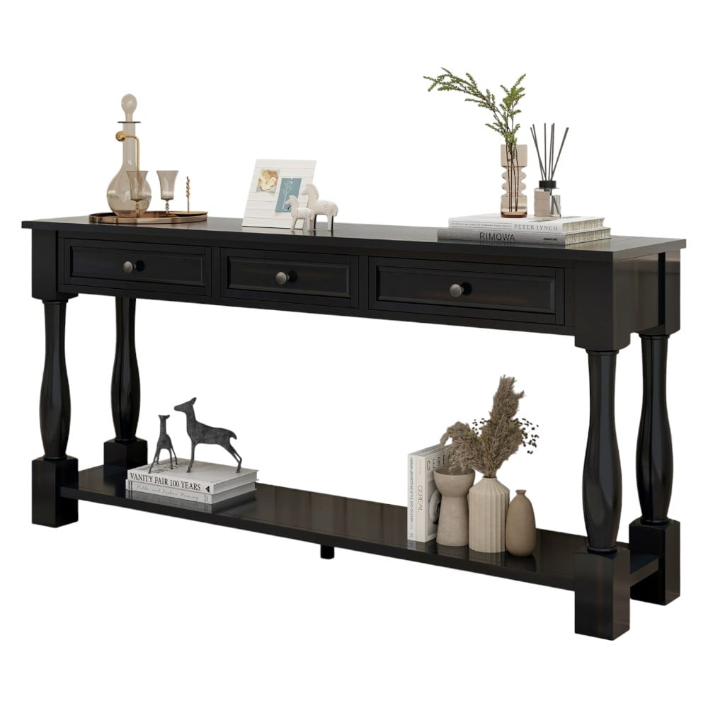 IVV 63" Extra Long Console Table with 3 Drawers and Bottom Shelf ...