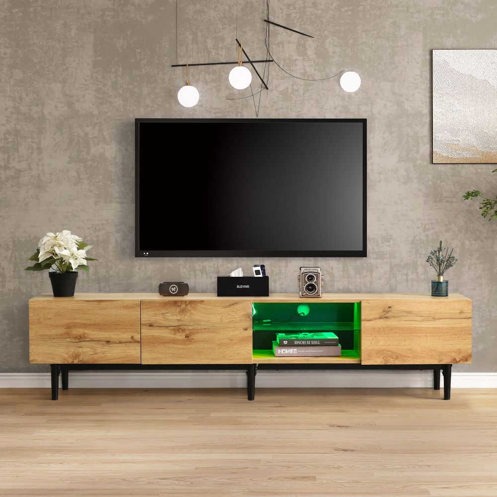 IVV 70.86" Modern TV Stand for TVs up to 80in, Wooden Media ...