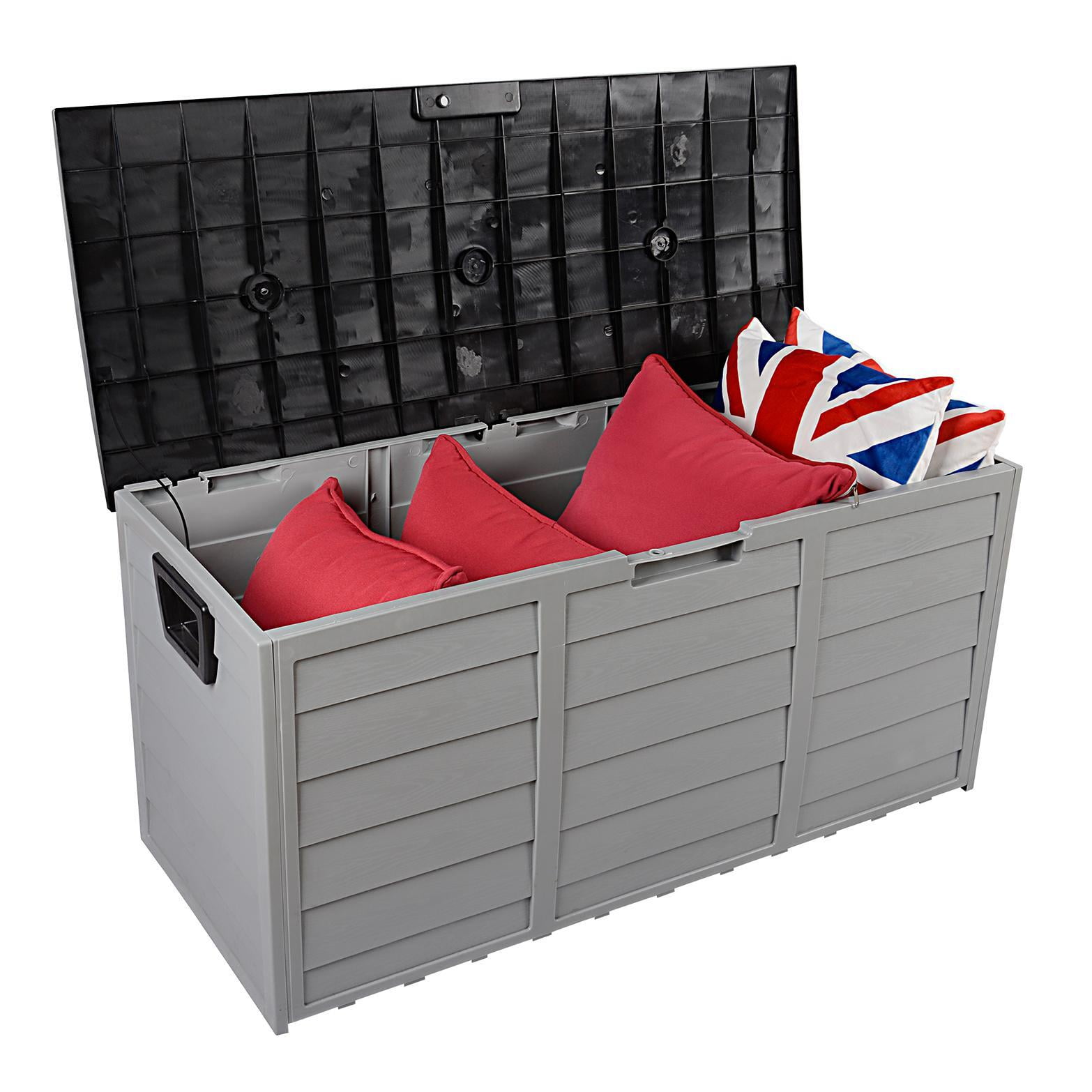 IVV 75 Gallon Outdoor Storage Deck Box with Wheels, Upgraded Patio Sun ...