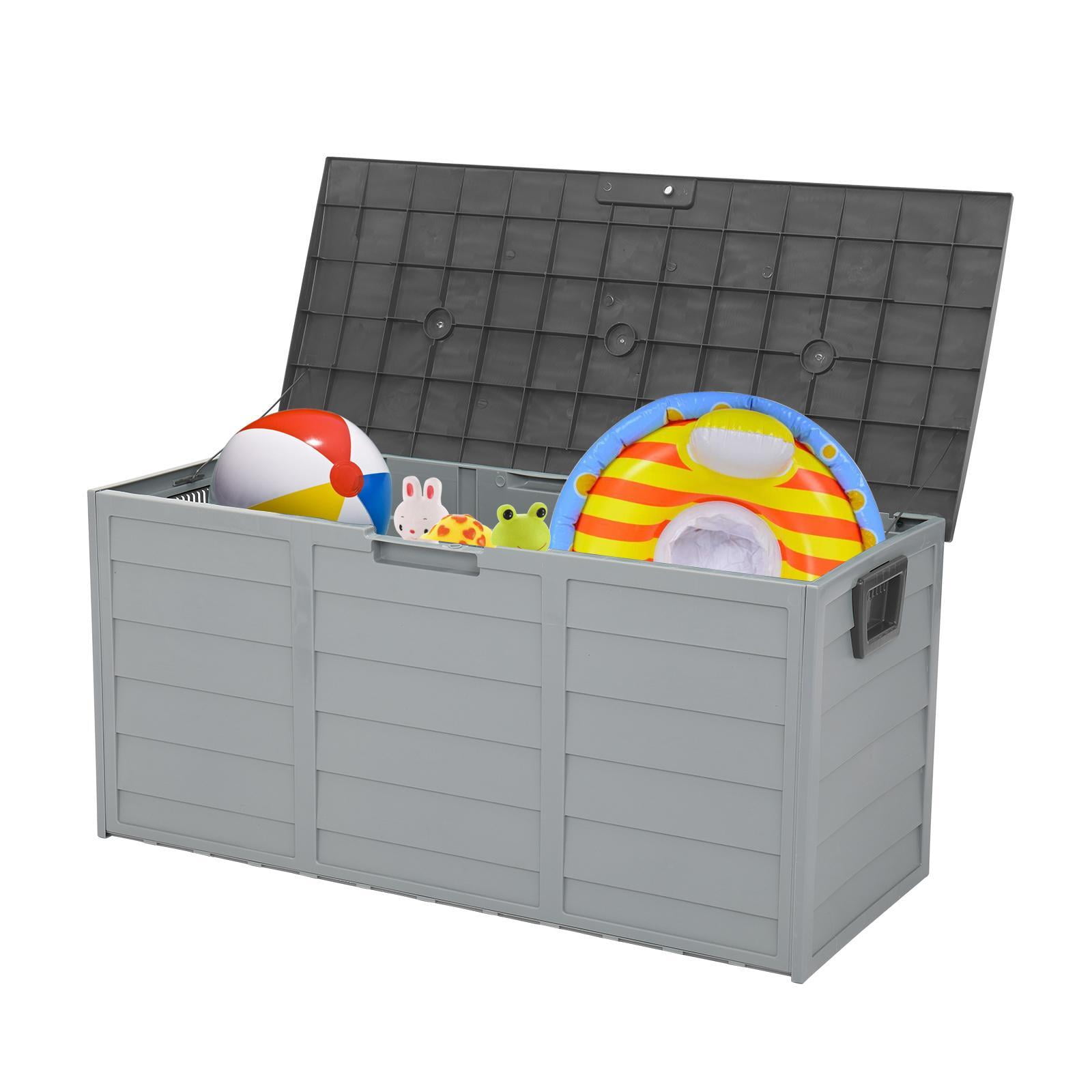 IVV 75gal Outdoor Storage Box with Wheels, Lockable Plastic Storage ...