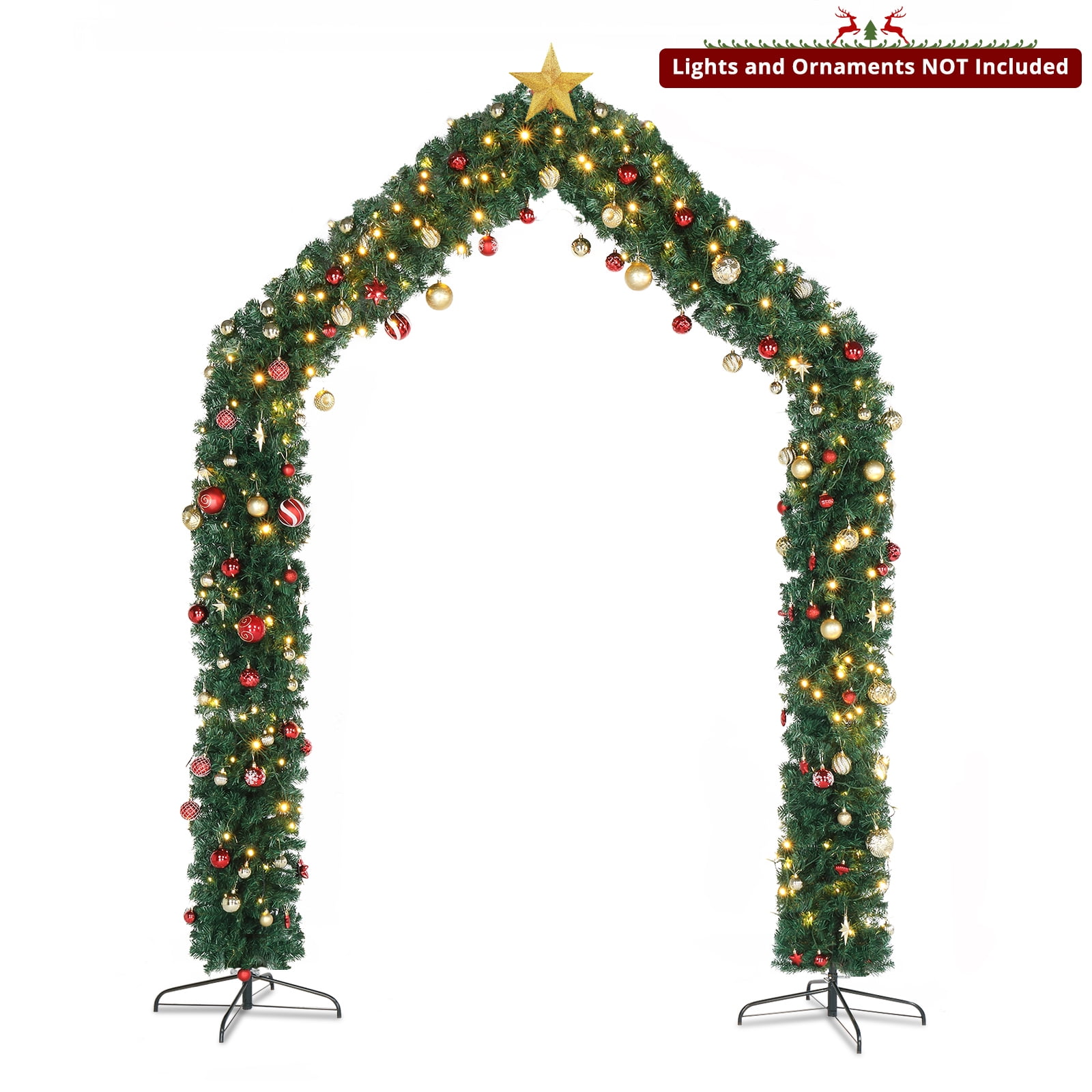 8.5ft 1860 Branches Artificial Christmas Arch, Holiday Green Arch ...
