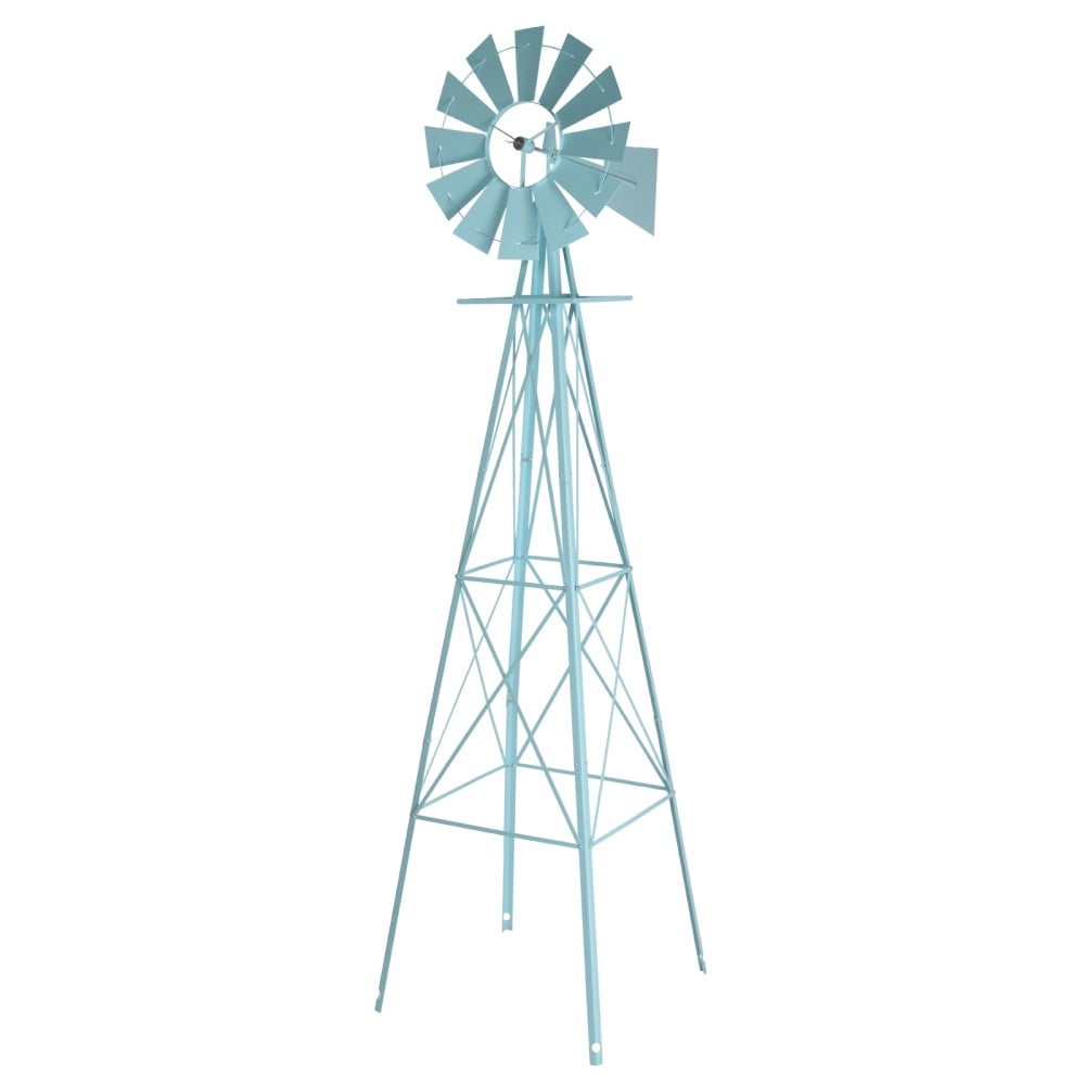 IVV 8ft Tall Outdoor Metal Windmill w/ Weather Vane for Garden Yard ...