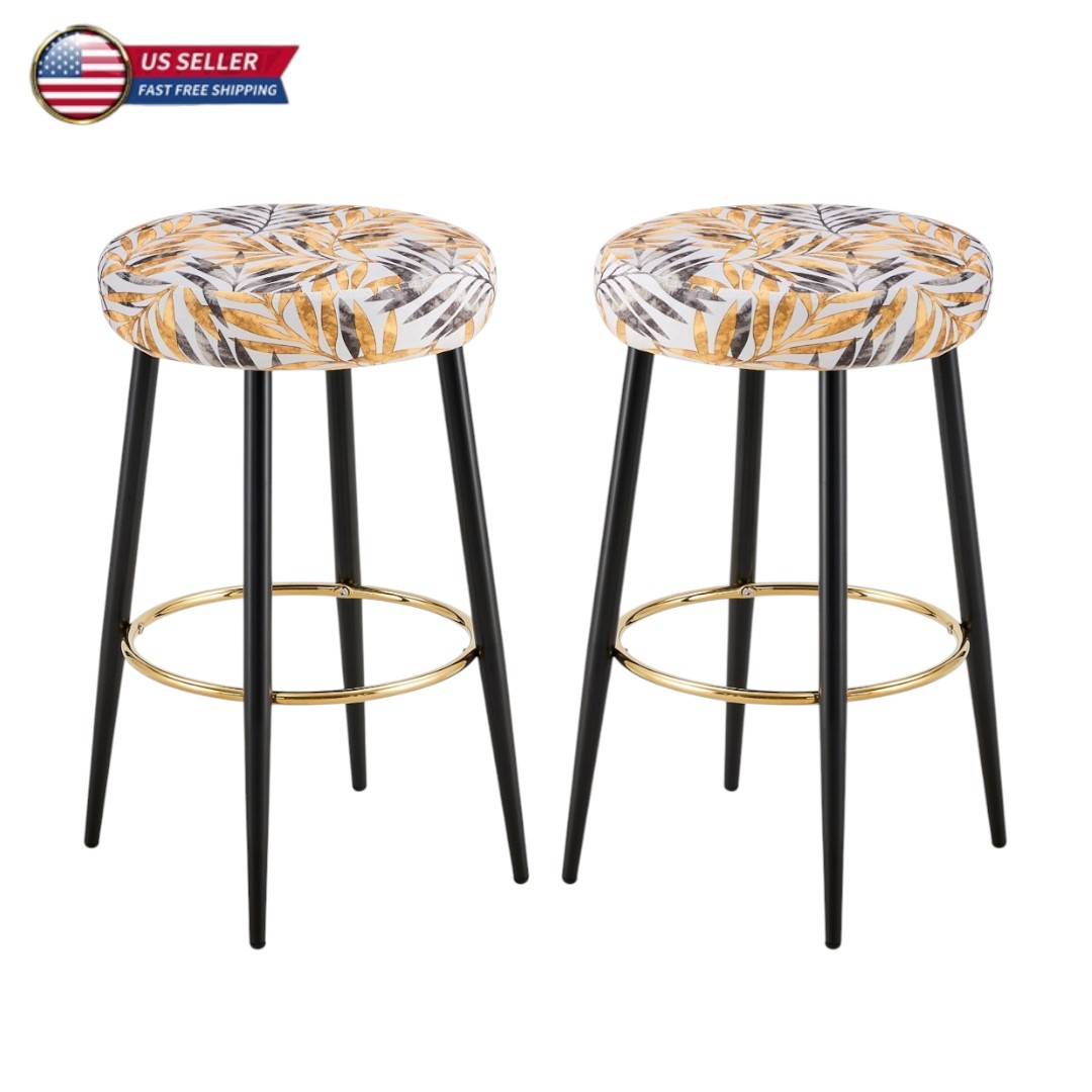 IVV Bar Stools Set of 2, 25.2-Inch Tall Counter Height Barstools, Mid ...