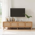 IVV Boho TV Cabinet with 4 Rattan Doors & Cable Management Holes, 70.9 ...