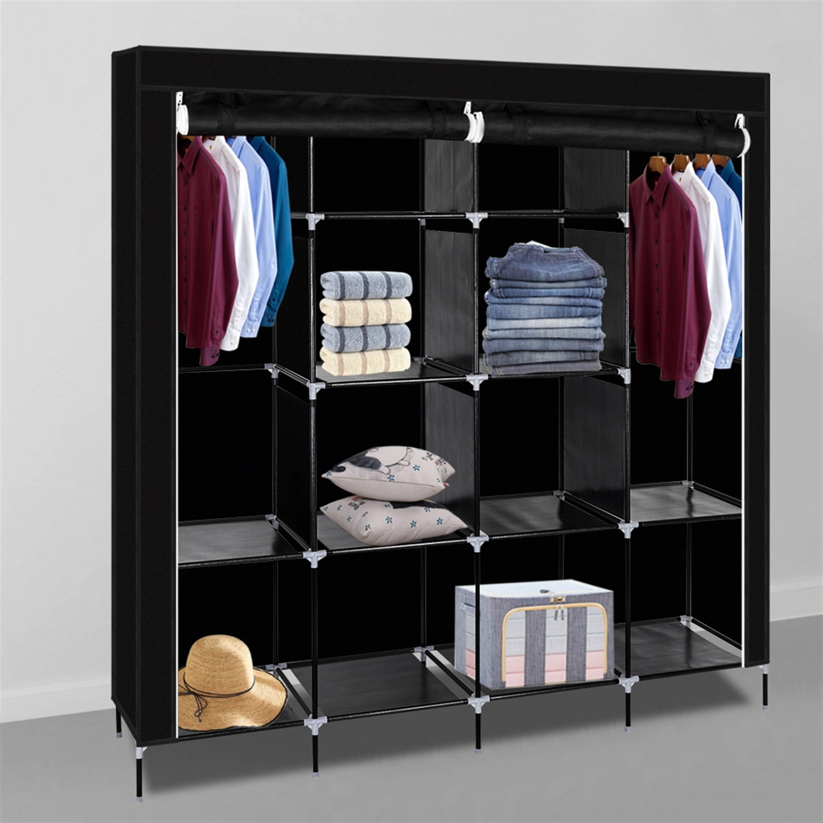 IVV Closet Wardrobe Portable Clothes Storage Organizer with Multi-Tier ...