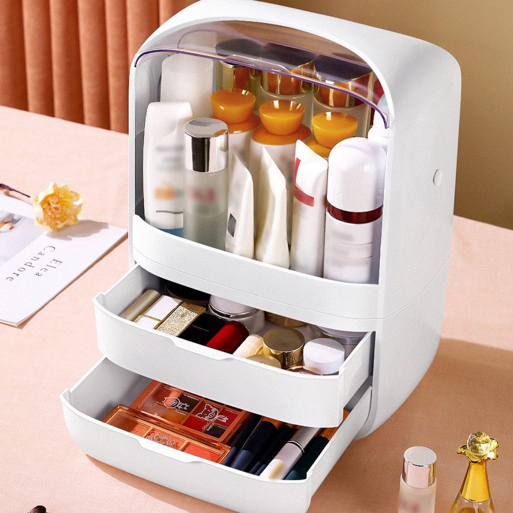 IVV Concise White Cosmetics Storage Case with Drawers, Makeup Organizer ...