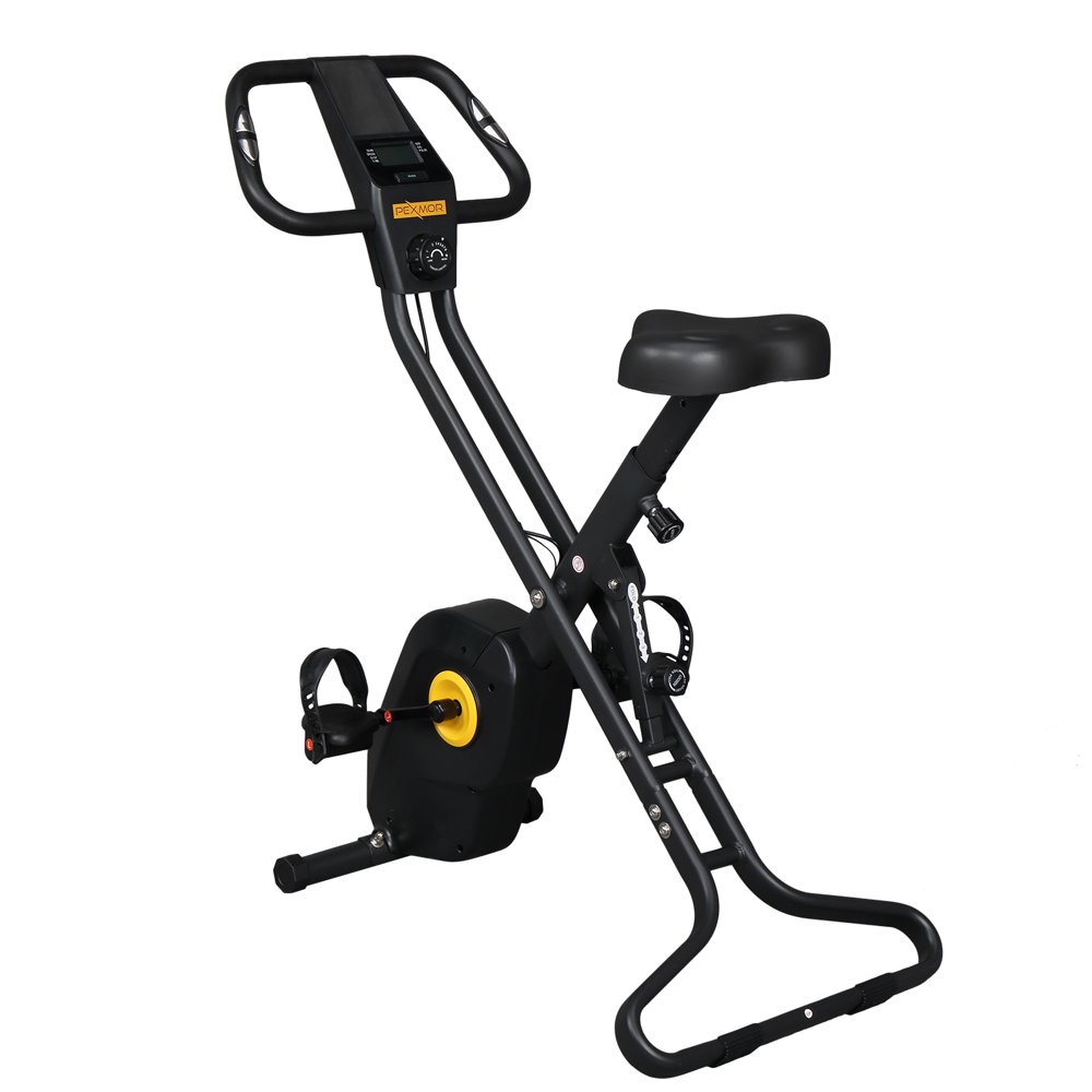 IVV Folding Exercise Bike, Compact Stationary Fitness Bike, Black ...