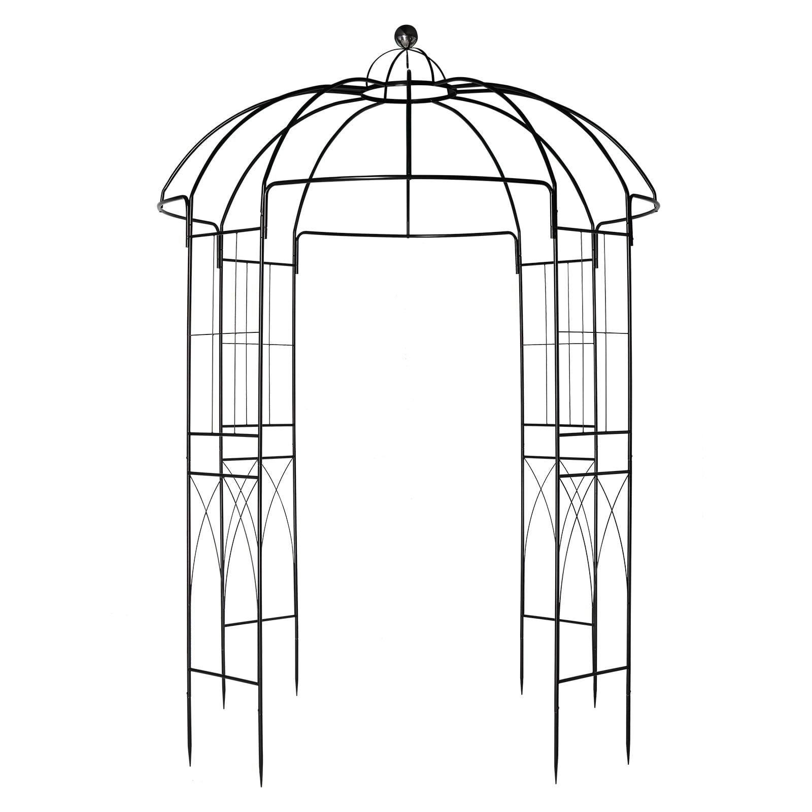 IVV Birdcage Shape Garden Arch, 8.9'Hx6.8'Dia, Pergola Plant Climbing Trellis Arbor Heavy Duty ...