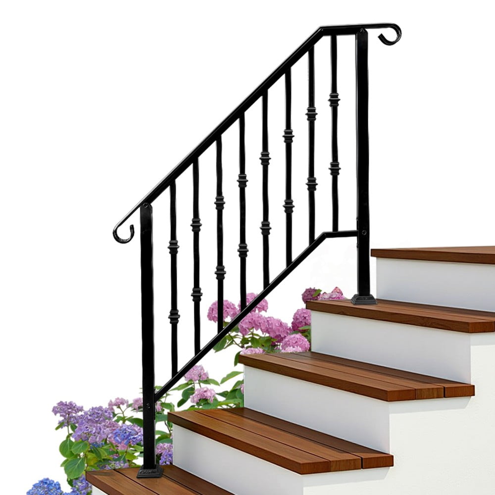 IVV Handrails for Outdoor Steps, Stair Handrail Fits 3 to 4 Steps ...
