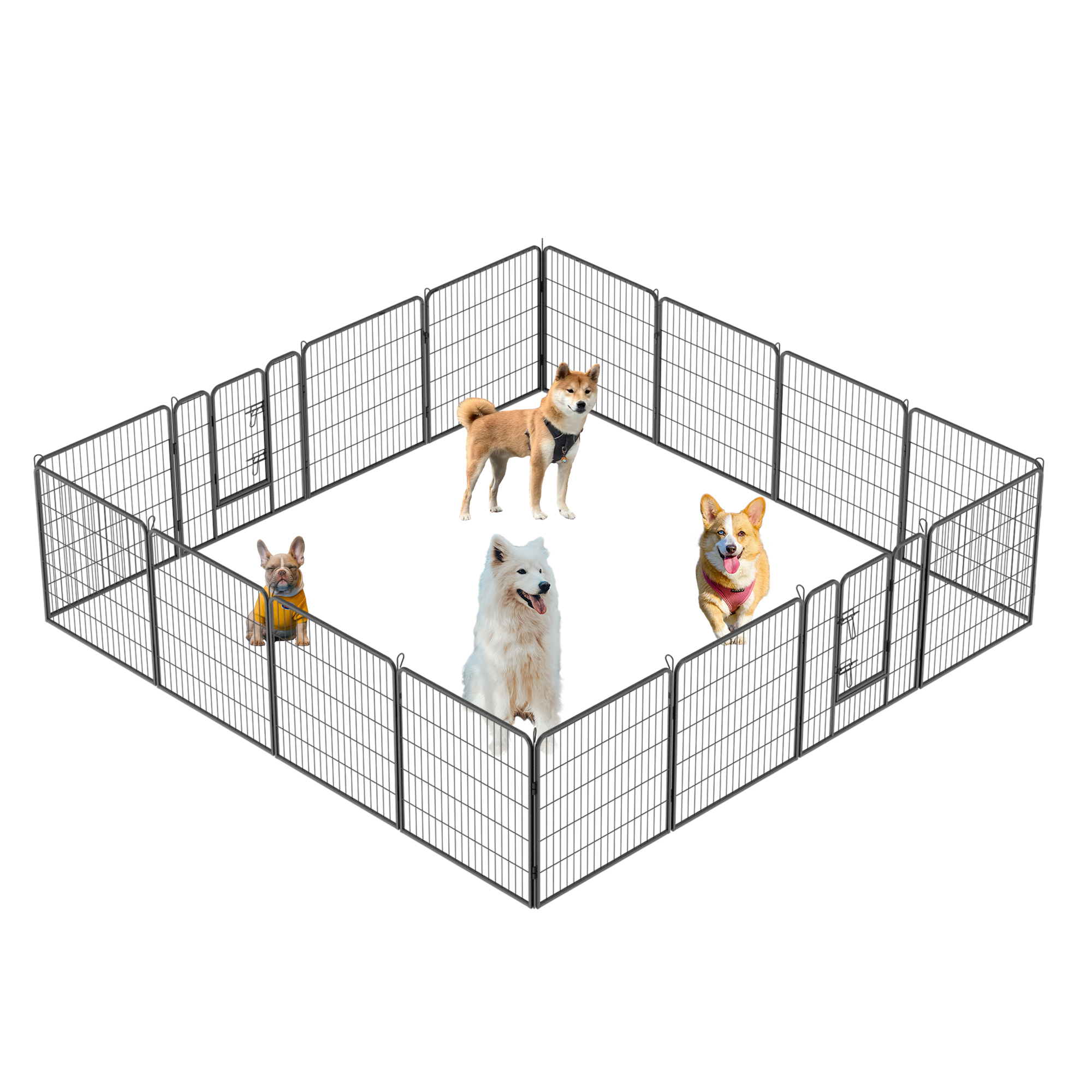 IVV Heavy Duty Metal Playpen for Medium/Small Animals, 16 Panels 32 ...
