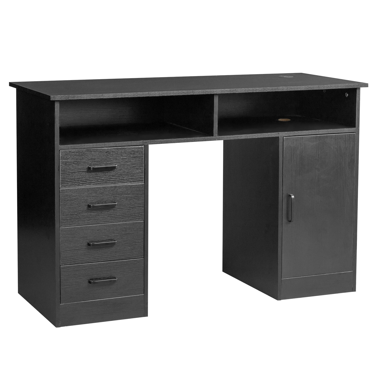IVV Home Office Computer Desk with 4 Drawers and A Storage Cabinet, Wooden Writing Desk with 2 ...