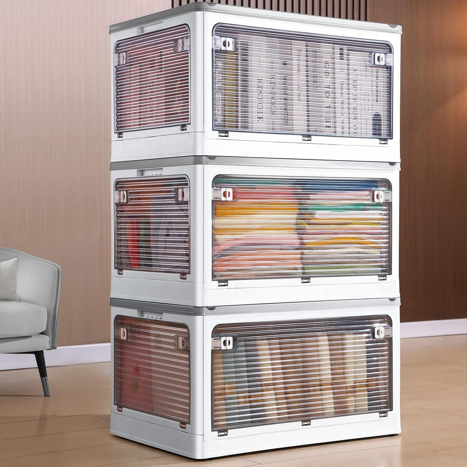 IVV Joybos® 85L Multifunctional Foldable Storage Bins Stackable Storage ...