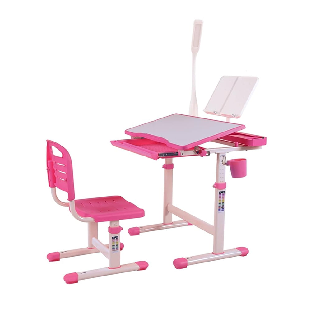 IVV Kids Desk & Chair Set, Tiltable Drafting Table Height Adjustable ...