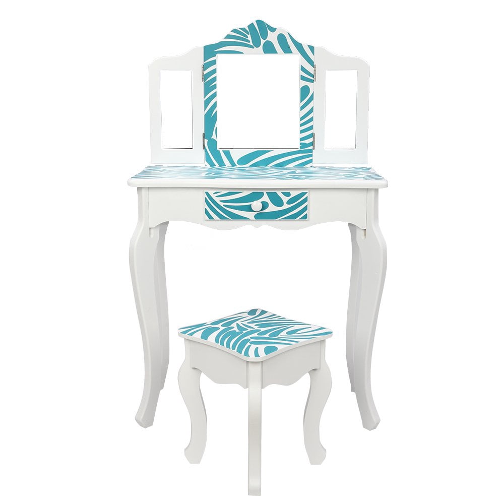 IVV Kids Princess Vanity, Girl Makeup Dressing Vanity Set with Stool ...