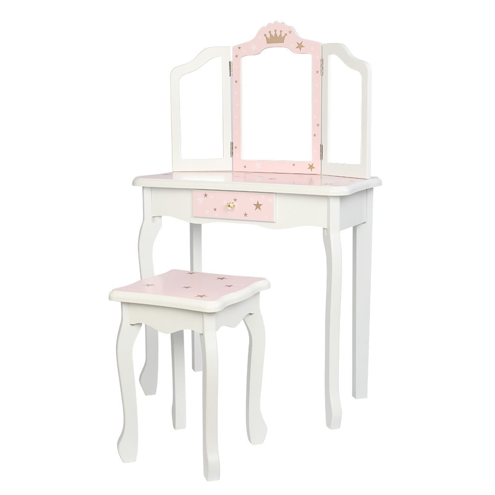 IVV Kids Vanity Set, Child Beauty Makeup Dressing Table w/Stool ...