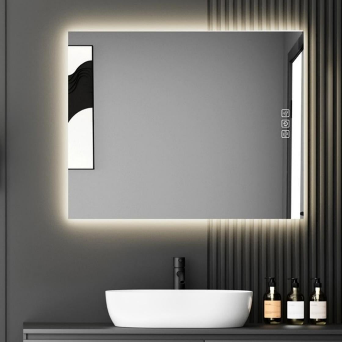 IVV LED Bathroom Mirror, 40"x32" Aluminum Framed Vanity Mirror with ...