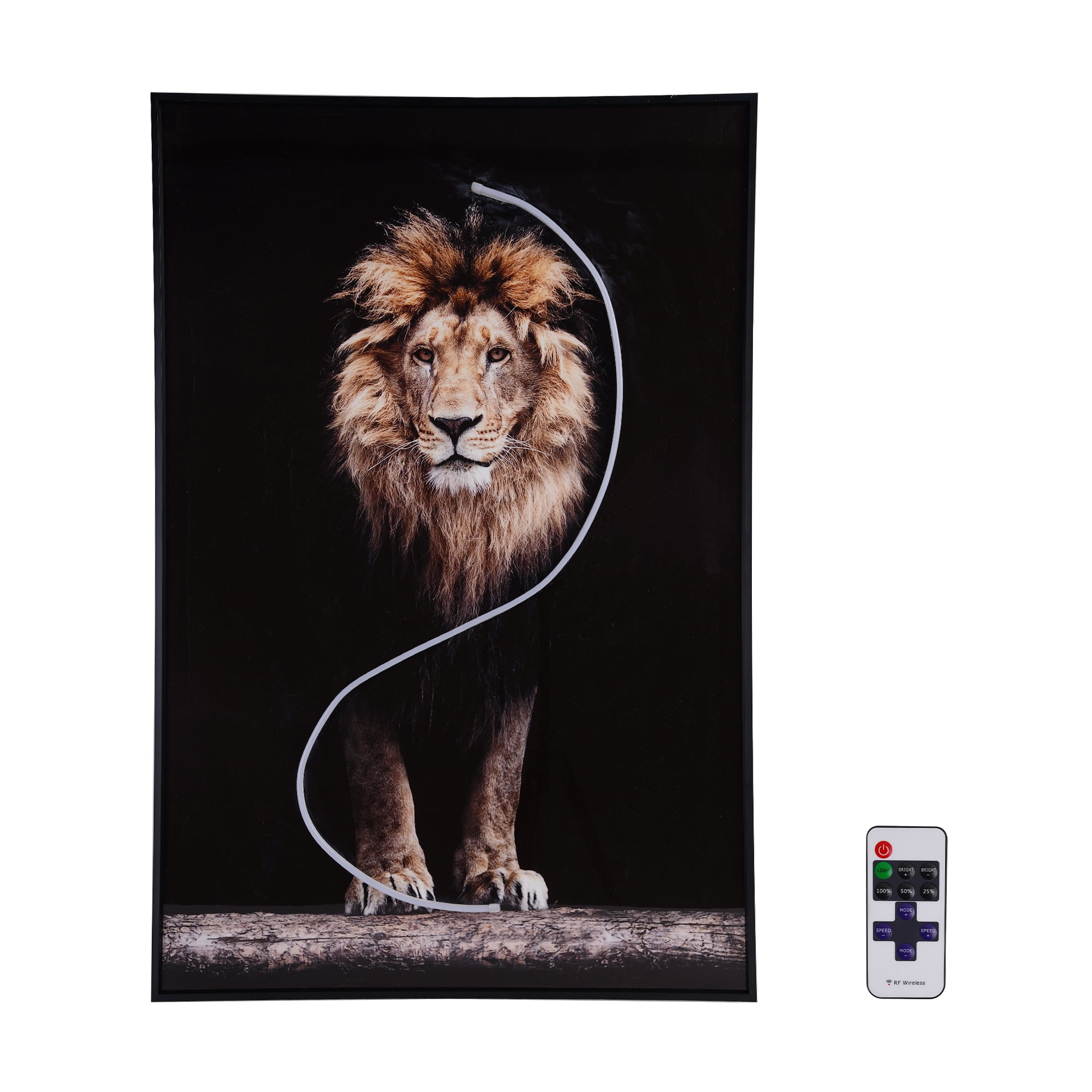 IVV Led Lamp Lion Wall Art - African Wild Animal Picture Lighted LED ...