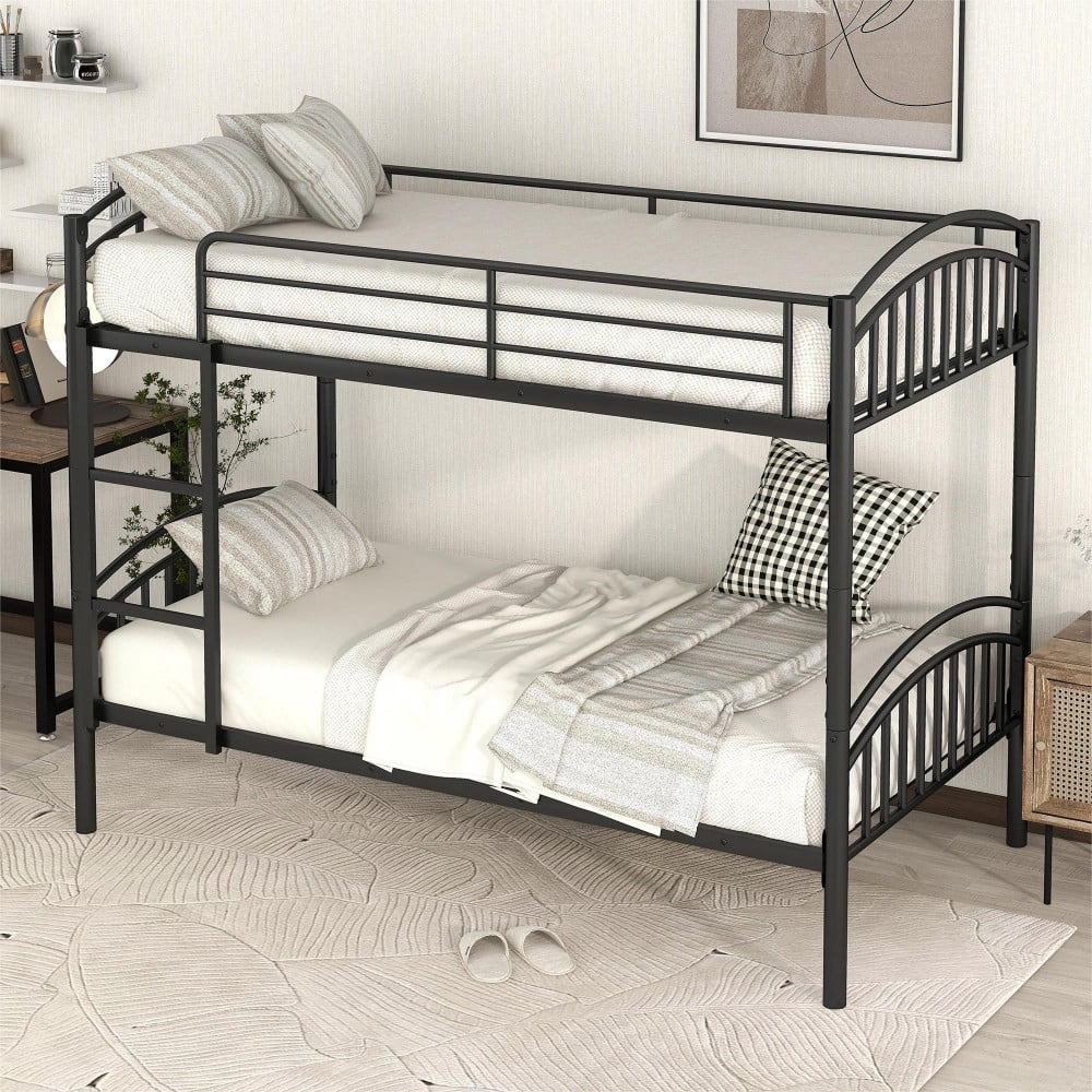 IVV Metal Bunk Bed Twin over Twin Size, Detachable Design, Can be ...