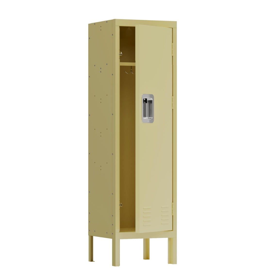 IVV Metal Storage Locker, Employees Lockable Steel Cabinet with Door and Hooks, 59" Height Tall ...