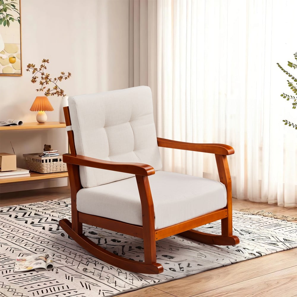 IVV Modern Club Rocking Chair, 500lbs Capacity with Wide Armrest, Thick ...