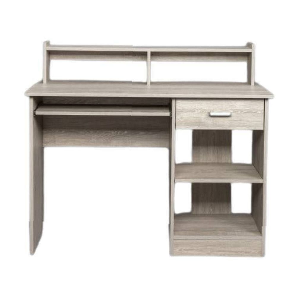 IVV Modern Computer Desk with Drawer and Shelves, Gray Finish, Home ...