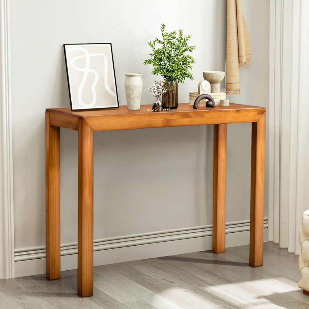 IVV Modern Farmhouse Pine Wood Console Table, 46 Inch Sofa Table Behind ...