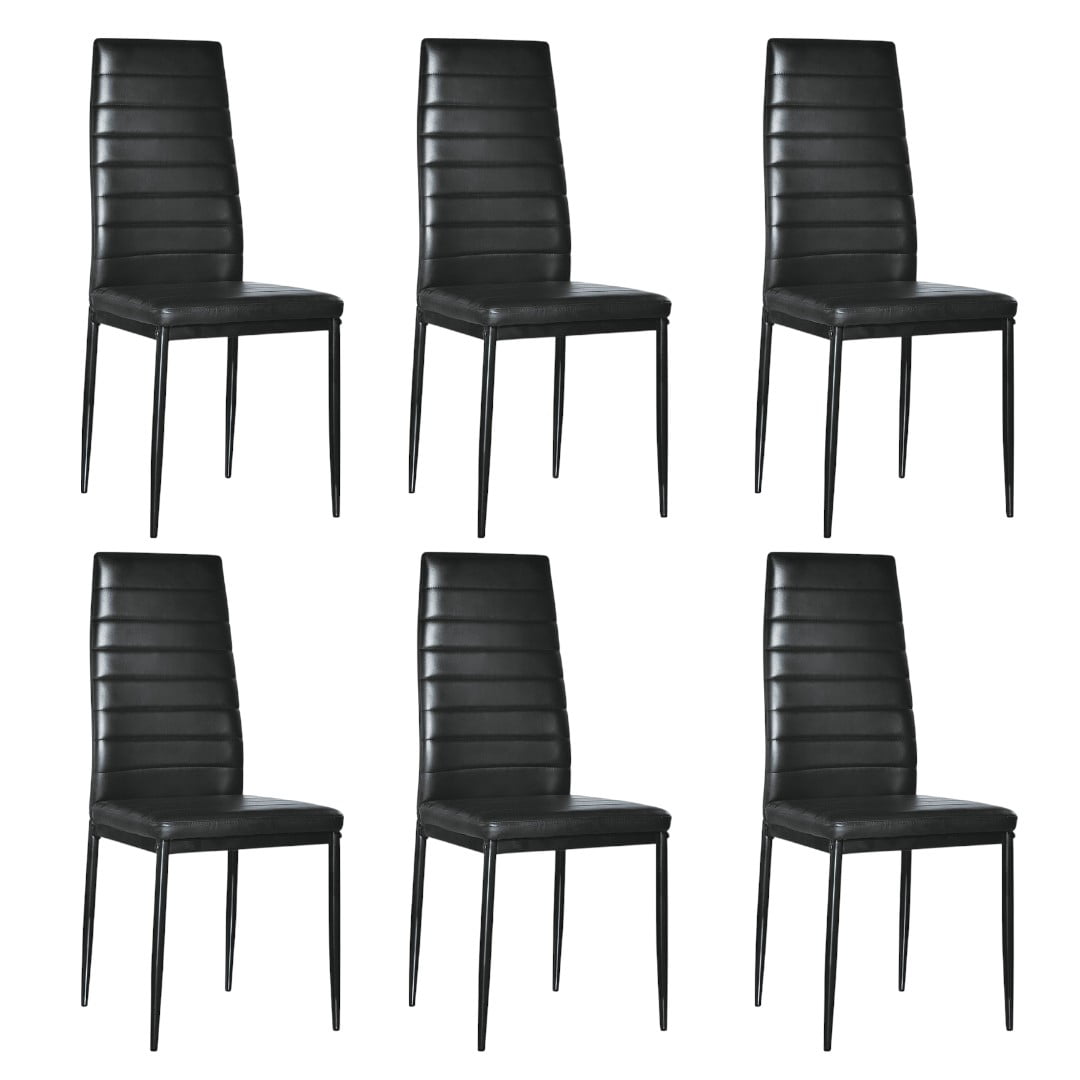 IVV Modern PU Upholstered Dining Chairs Set of 4, Waterproof High-Back ...