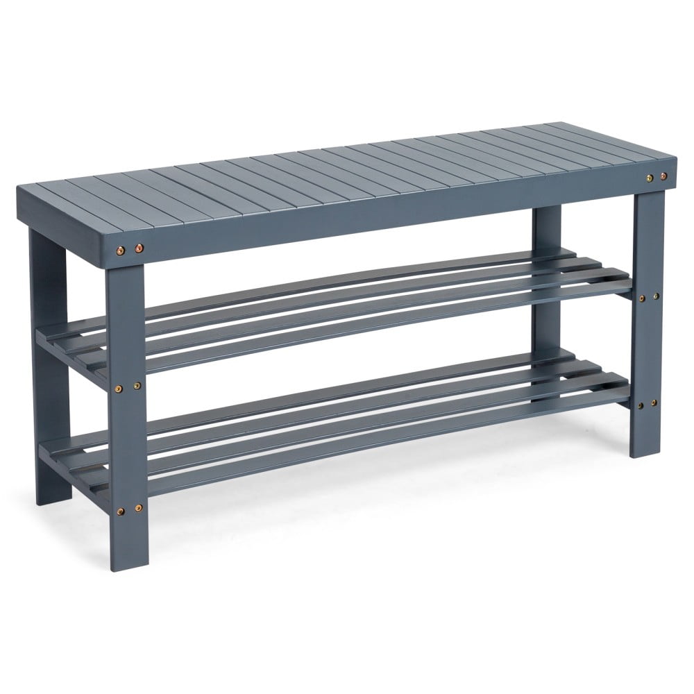 IVV Modern Shoe Rack Bench, Bamboo Shoes Organizer Shelf, 35.43 ...