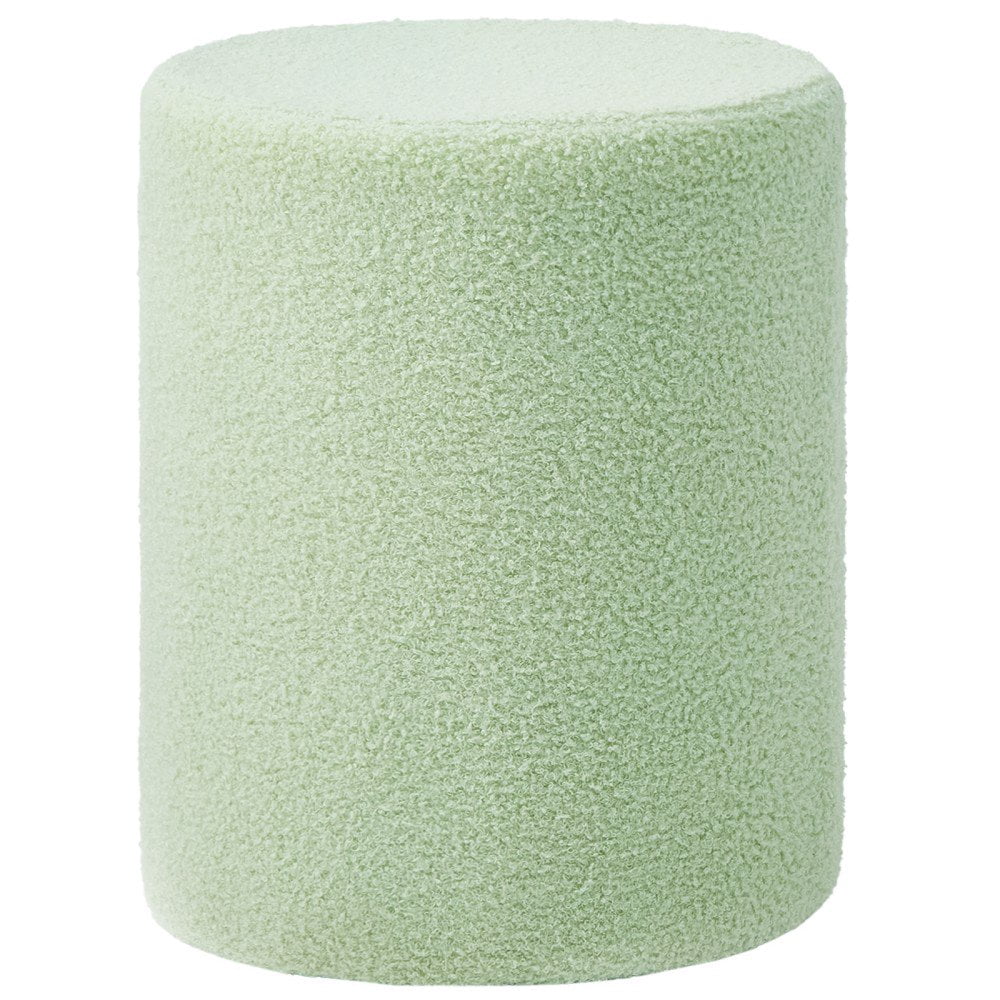 IVV Modern Teddy Fleece Upholstered Footrest Step Stool, 13.8" Round ...