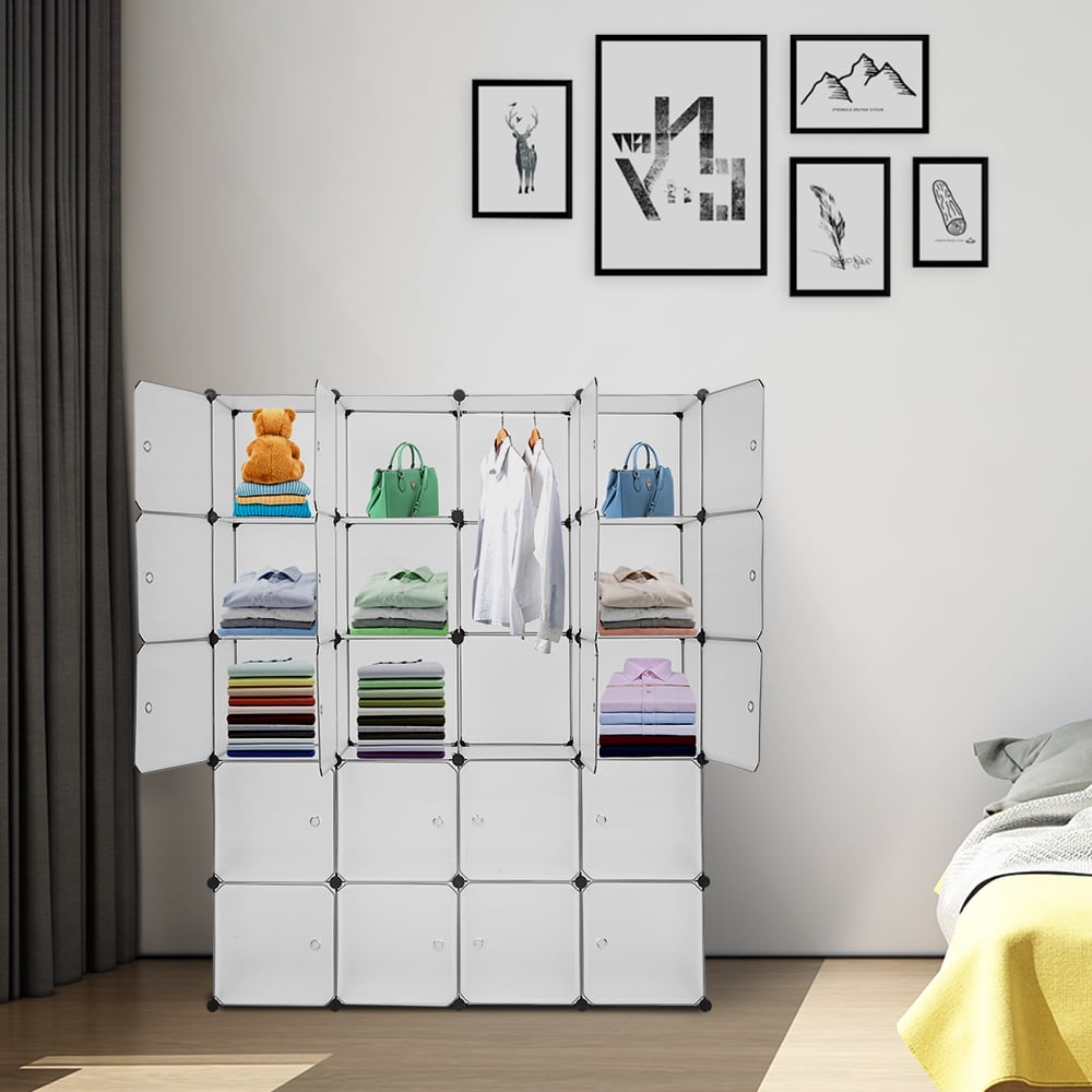 IVV Modular Closet Organizer, 20 Cube Wardrobe Cubby Shelving Storage ...