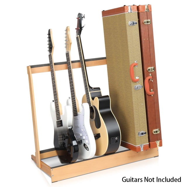 IVV Multi Guitar Rack Stand, Beech Wood Folding Display, Holds up to 6 ...