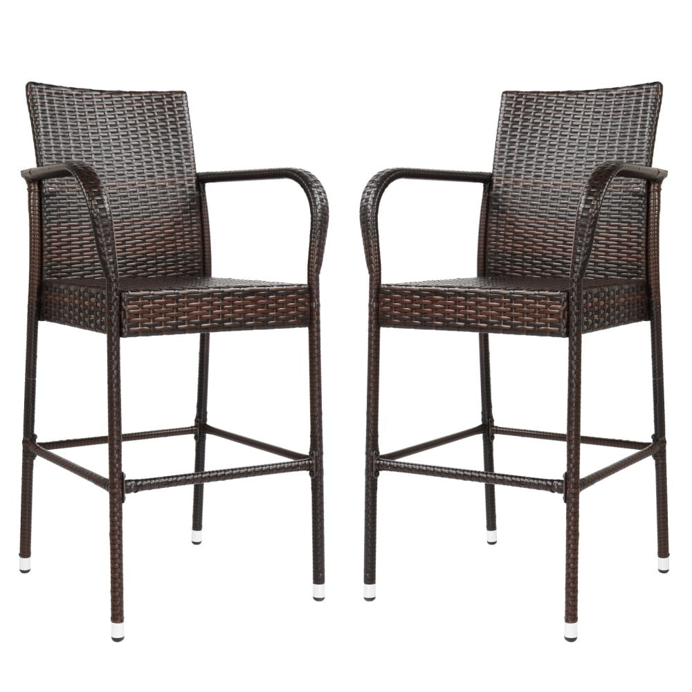 IVV Outdoor Bar Chairs Set of 2, 28" Counter Height Barstools with ...
