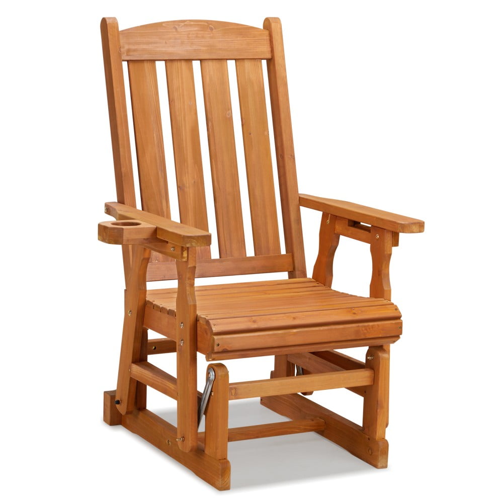 IVV Outdoor Glider Chair, High Back Wood Patio Glider Seat with Wide ...
