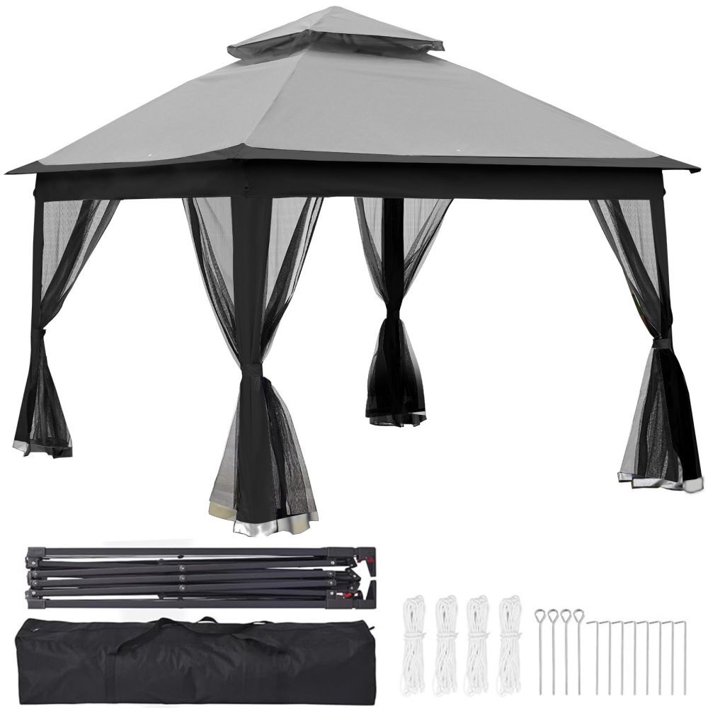 IVV Outdoor Pop-up Gazebo Canopy, 11'x11' Event Tent with 2-Tier Top ...