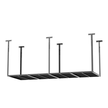 FLEXIMOUNTS Heavy Duty Adjustable Metal Wire Shelving Overhead Garage ...