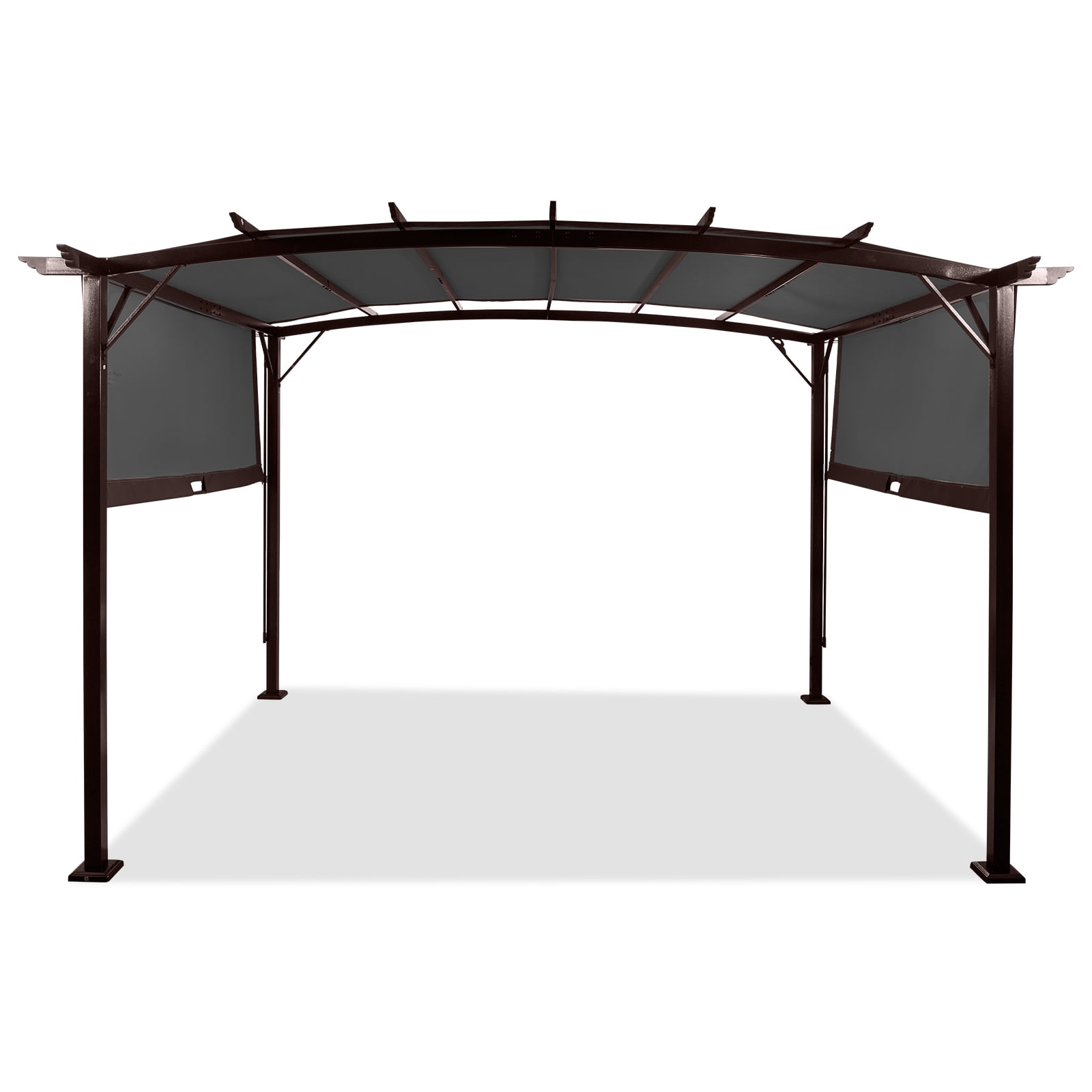 IVV Patio Pergola, 9x12ft Arched Gazebo with Waterproof Sun Shade ...