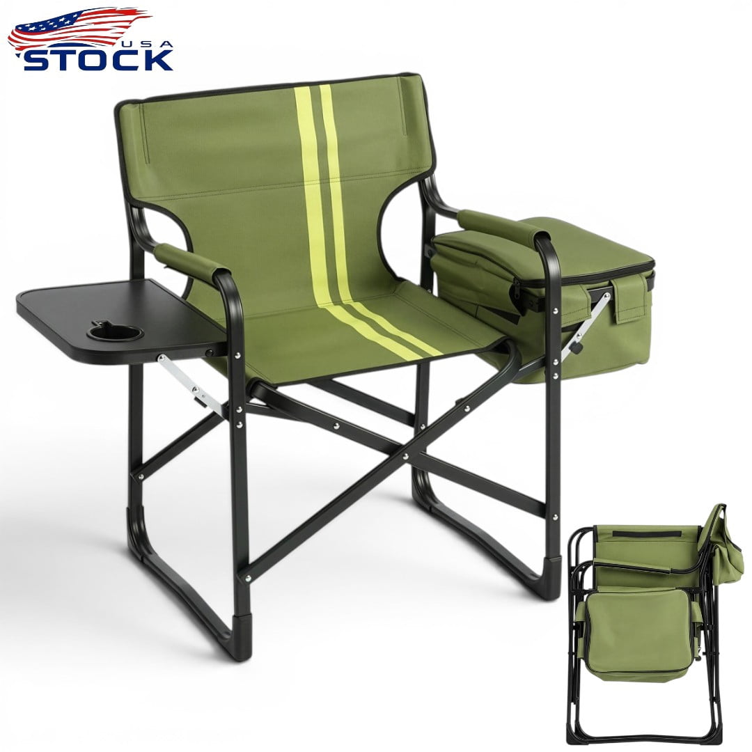 IVV Portable Aluminum Frame Folding Chair with Built-in Cooler Bag ...